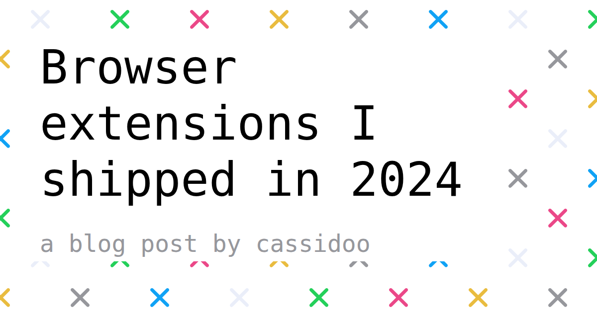 Browser extensions I shipped in 2024
