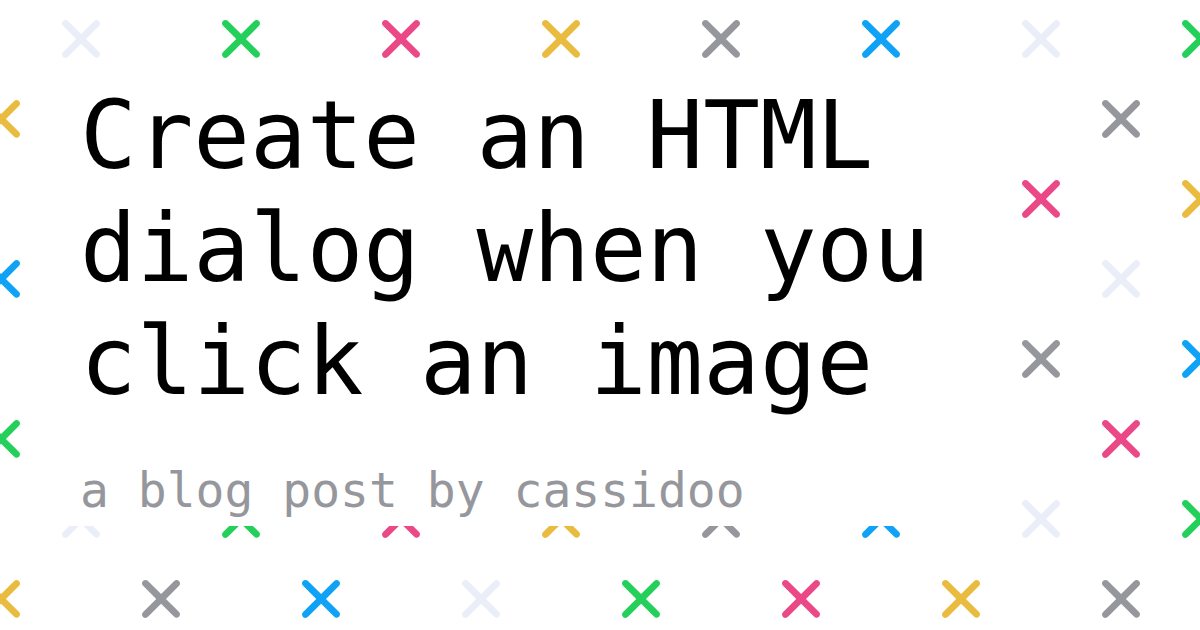 Create an HTML dialog when you click an image