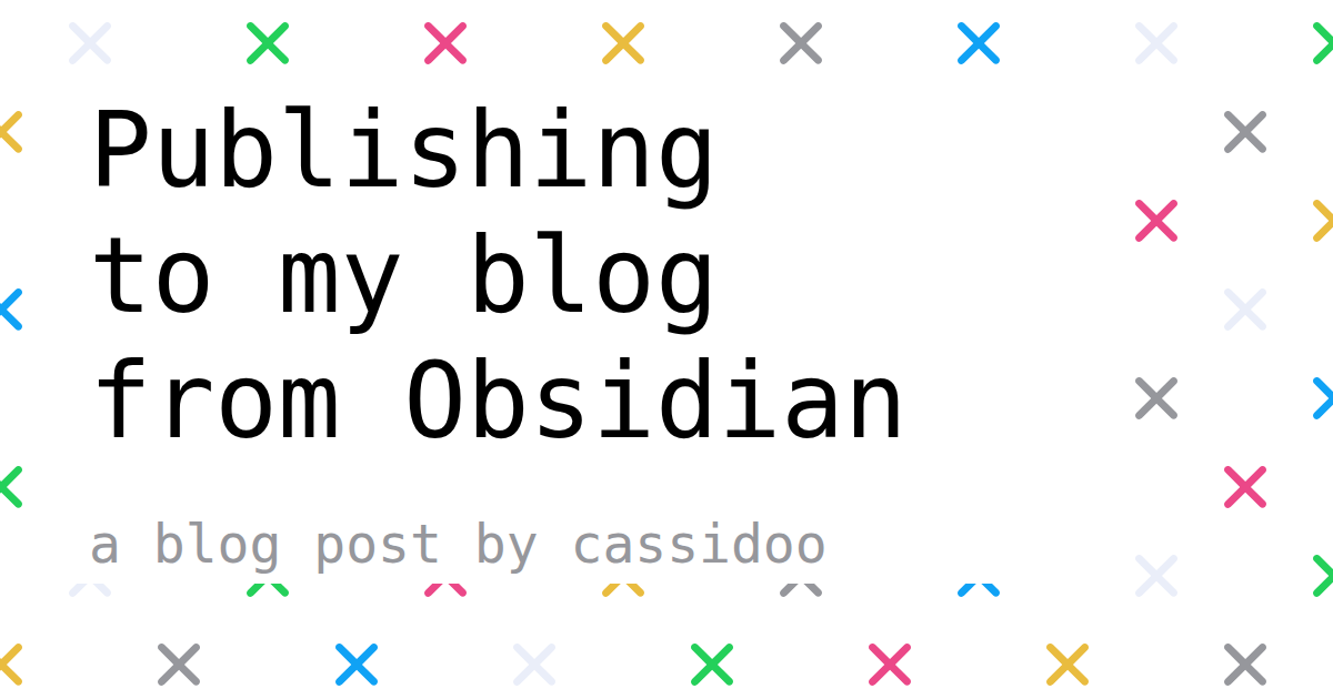 Publishing to my blog from Obsidian