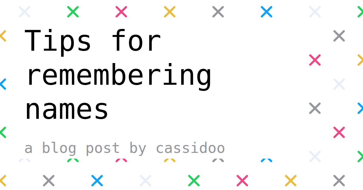 Tips for remembering names